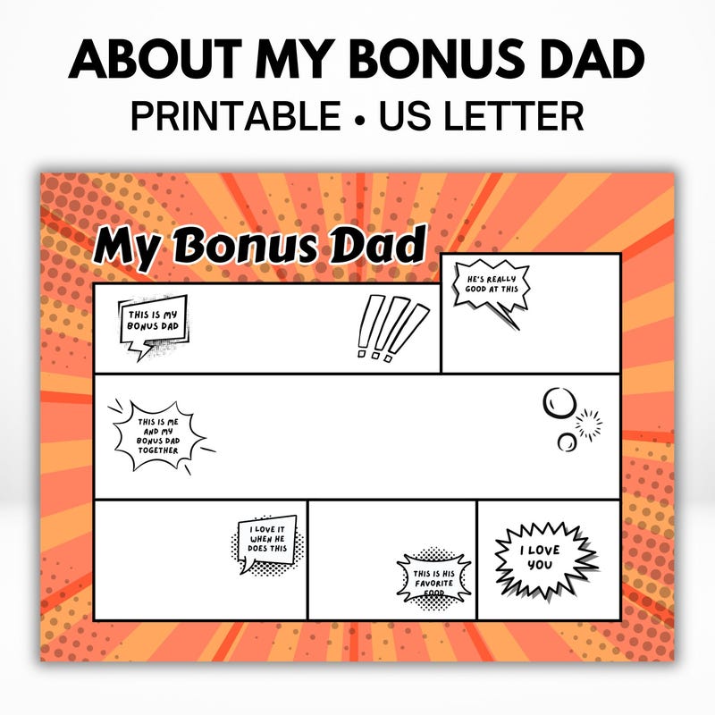 Bonus Dad Coloring Card - Etsy