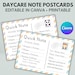 Editable Daycare Note | Canva Template | Printable Daycare Quick Note ...