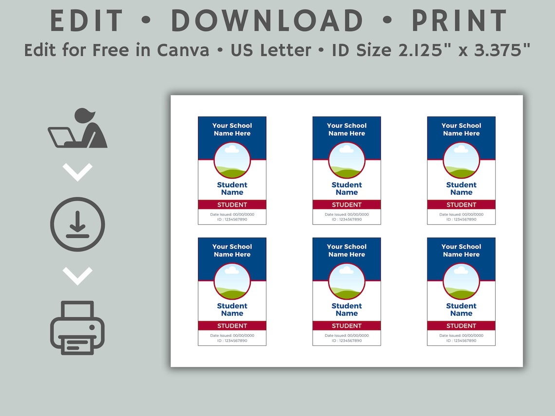 Teacher ID Card Template | School ID for Student or Teacher ...