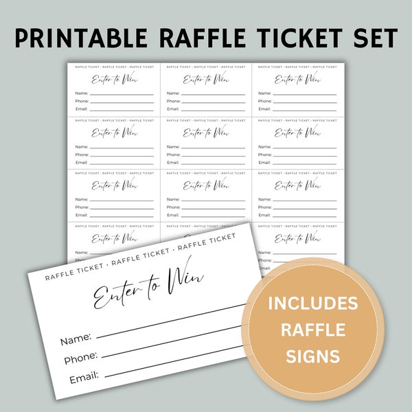 Enter to Win Raffle Sign - Etsy