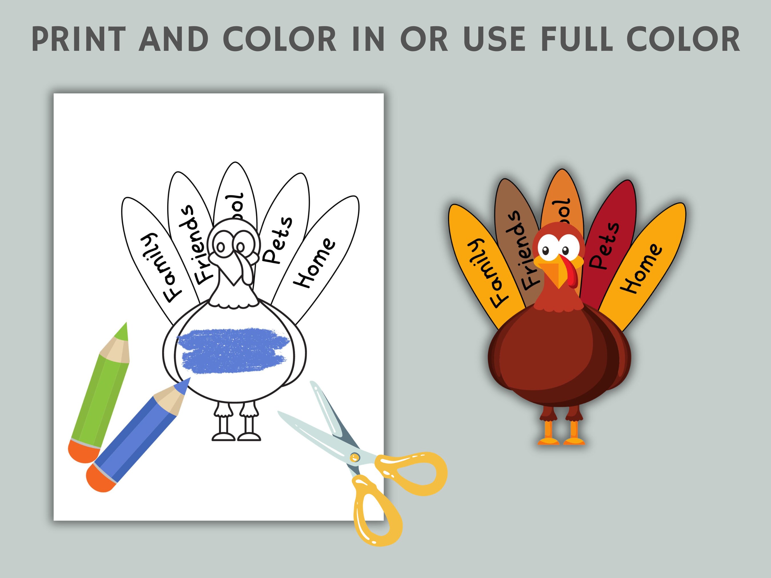Build A Turkey Printable | Thankful Turkey | Thanksgiving Craft ...