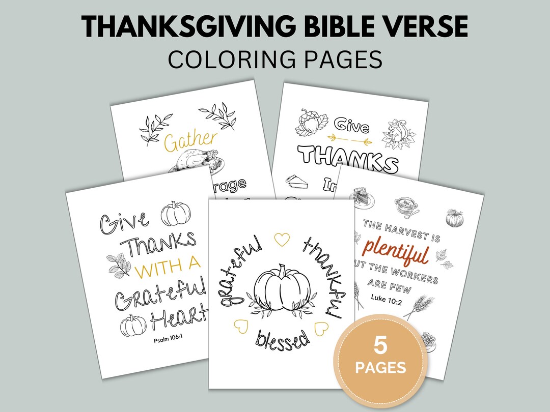 Bible Verse Coloring Page for Thanksgiving or Fall Activity | Printable ...