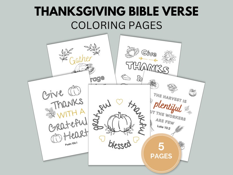 Bible Verse Coloring Page for Thanksgiving or Fall Activity | Printable ...