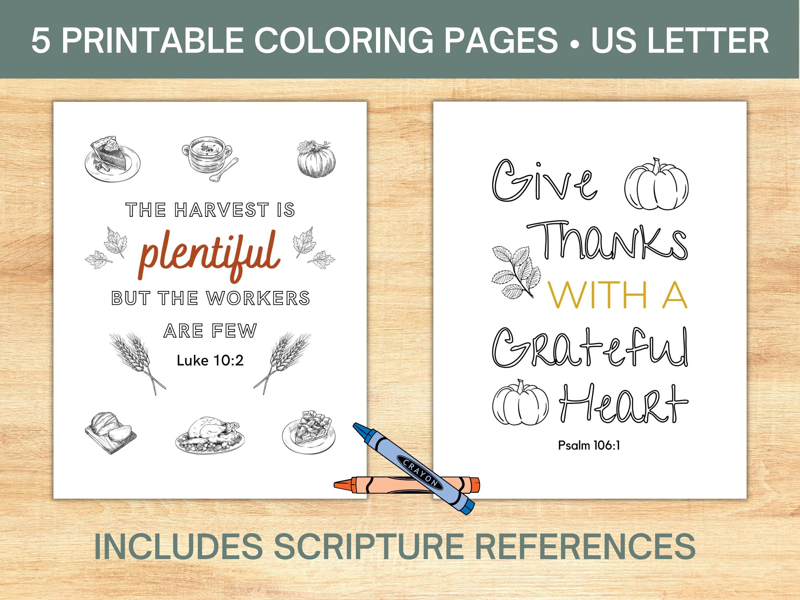 Bible Verse Coloring Page for Thanksgiving or Fall Activity | Printable ...