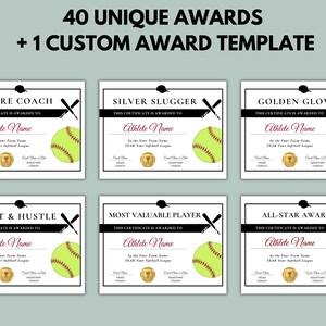 Editable Softball Award Certificate Template | Canva Template ...
