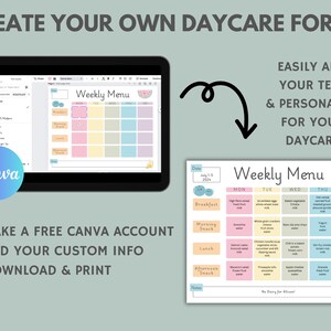Daycare Forms Bundle | Daycare Weekly Menu | Daycare Daily Schedule ...