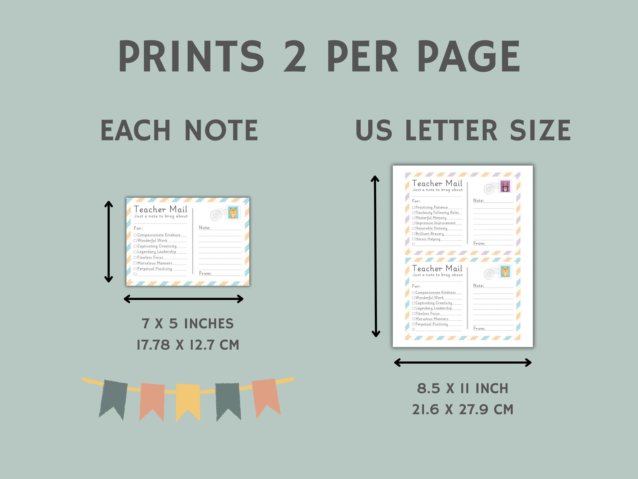 Teacher Postcard | Happy Mail | Quick Note | Printable Teacher Note for ...
