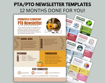 EDITABLE PTO School Newsletter July PTA Newsletter Template - Etsy