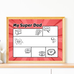 Printable Super Dad Comic Book | All About My Dad | Father's Day Card ...