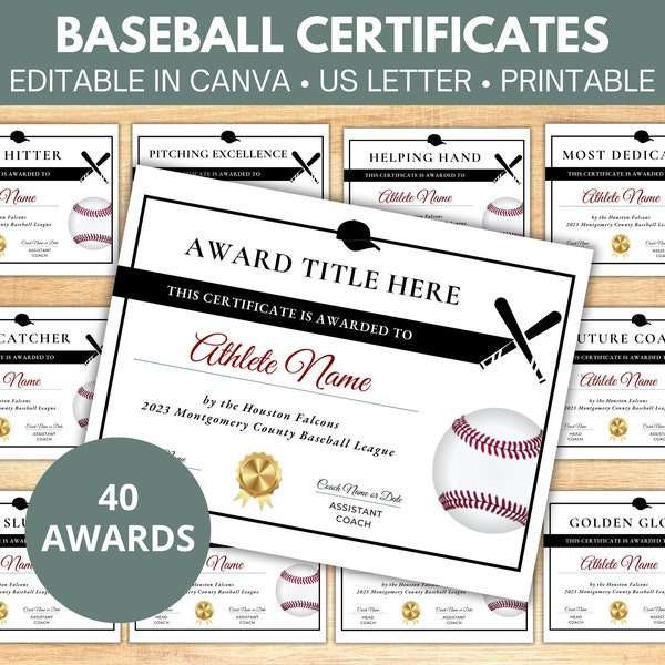 Rookie of the Year Certificate Template - Etsy