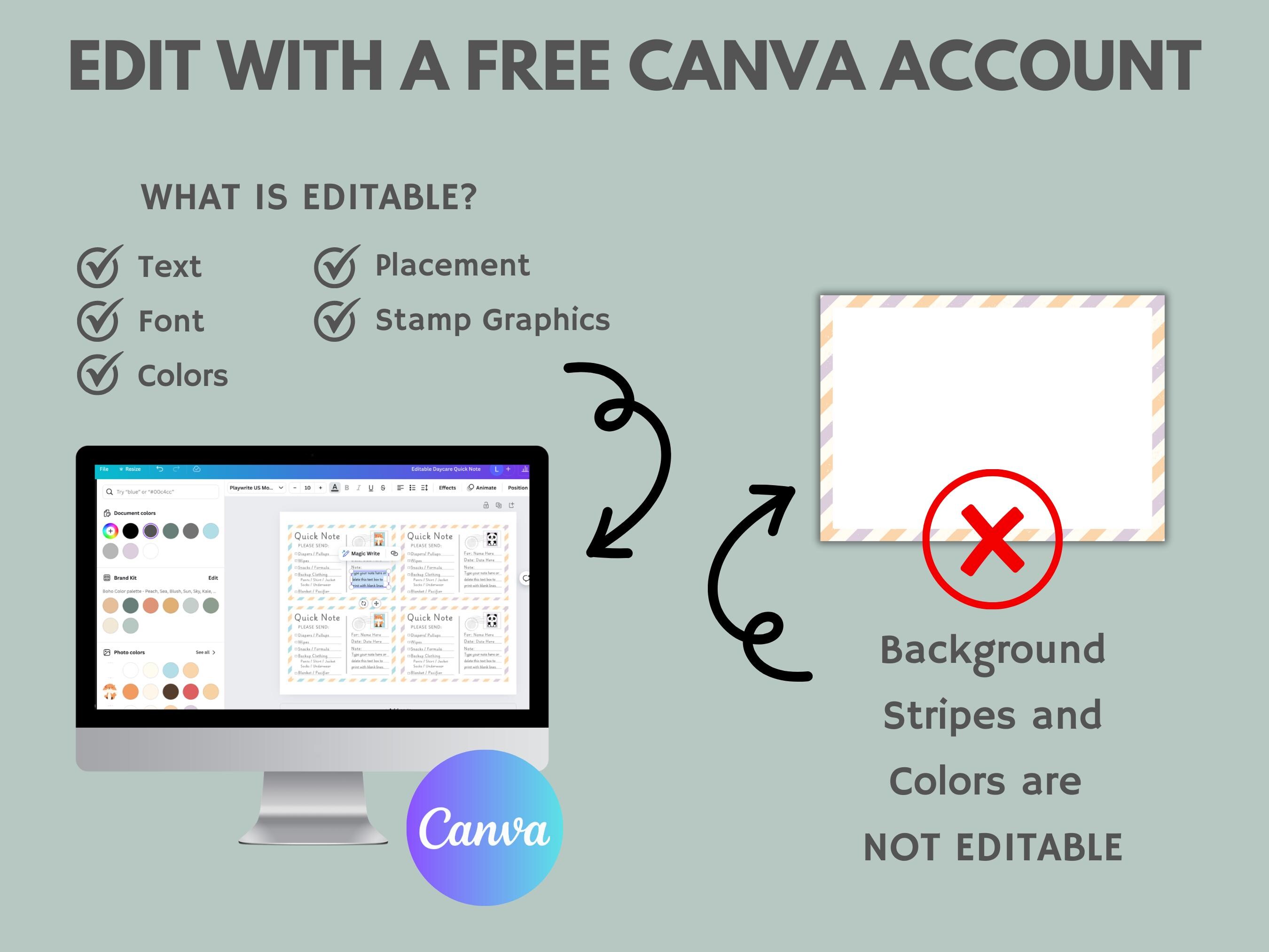 Editable Daycare Note | Canva Template | Printable Daycare Quick Note ...