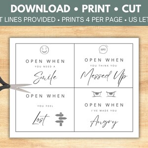 Open When Envelopes for Couples | Instant Download | Open When Letters ...