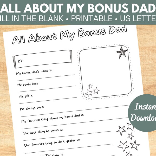 Bonus Dad Coloring Card - Etsy