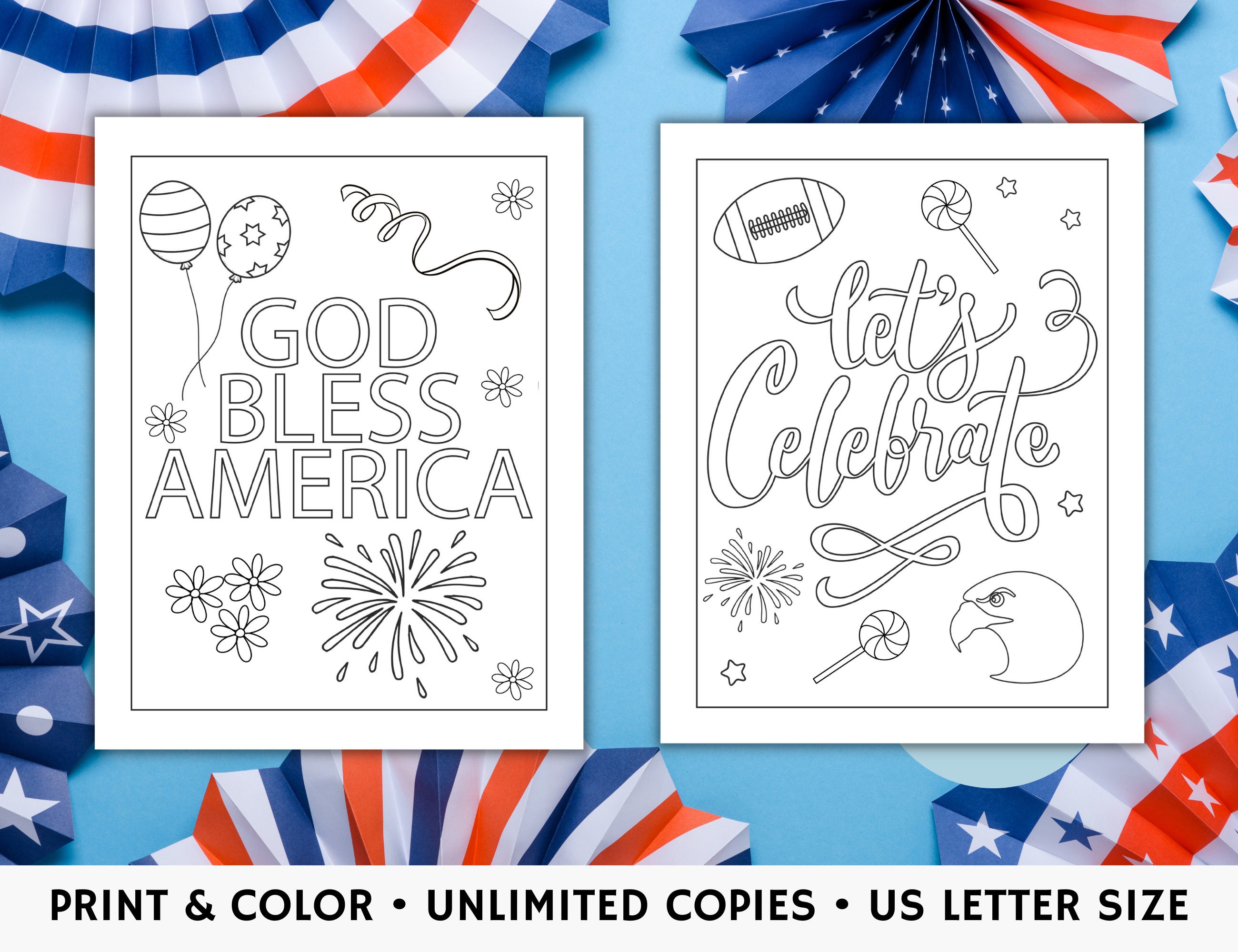 4th of July Printable Coloring Pages Fourth of July Coloring Book ...