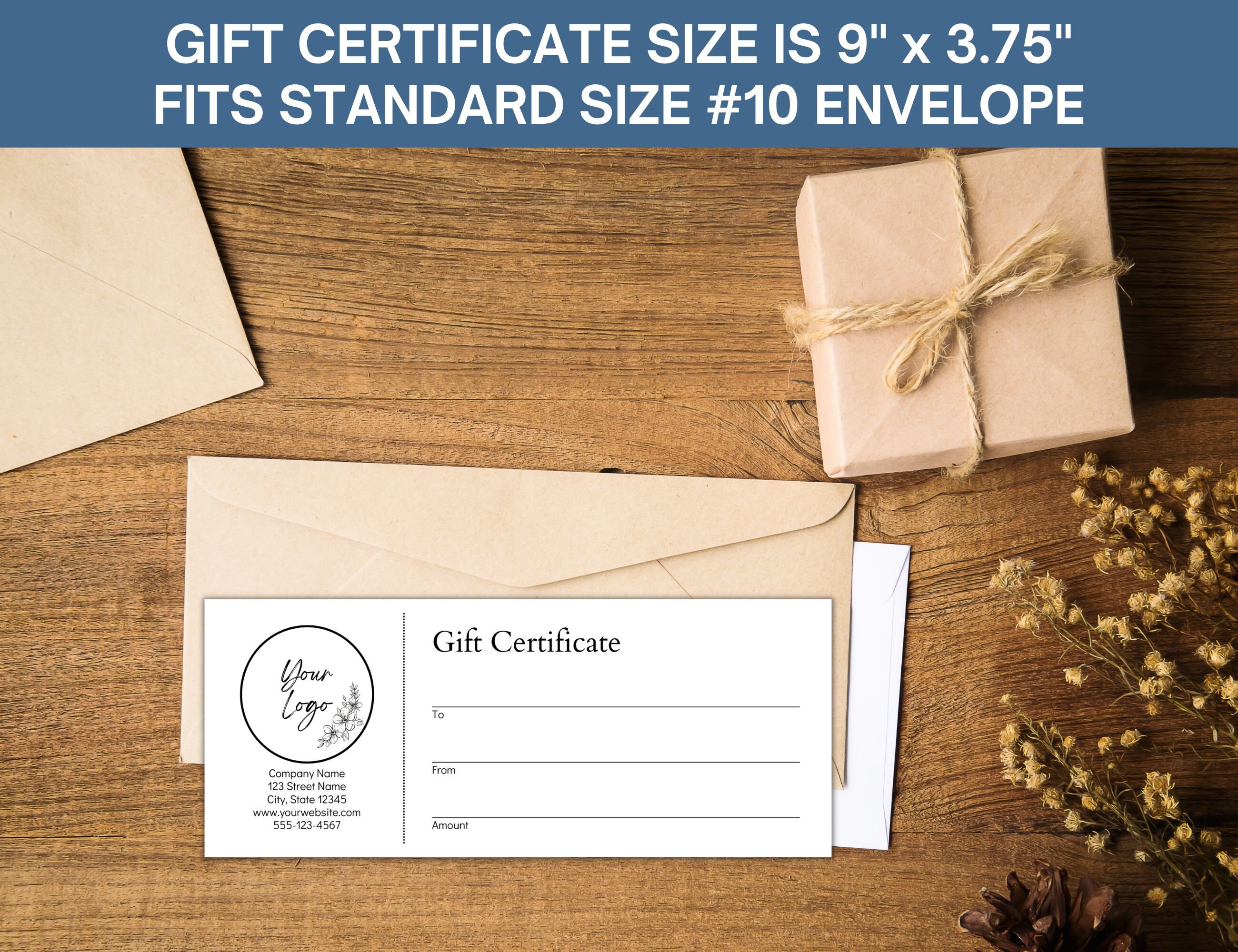 Gift Certificate Template Printable and Editable Minimalist Gift ...
