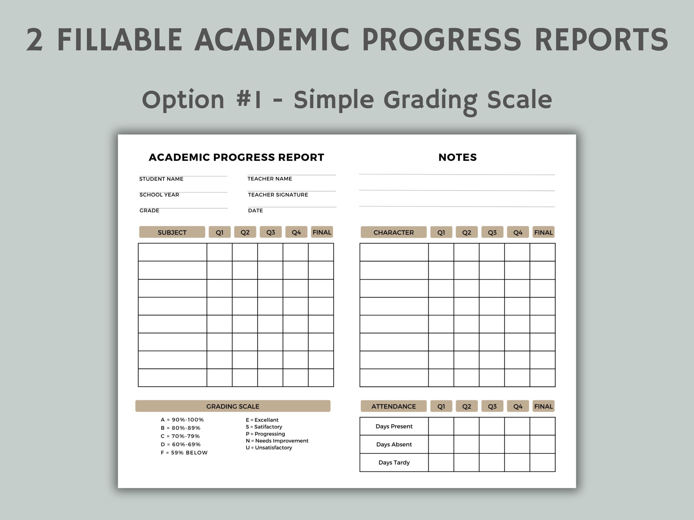 Editable Academic Progress Report Bundle Homeschool Report - Etsy
