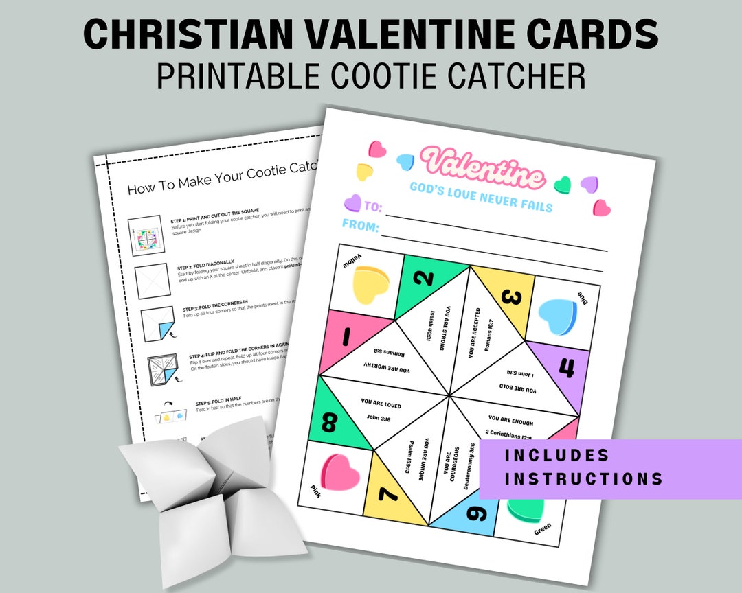Christian Valentine Cootie Catcher Kids Ministry Activity Valentines ...