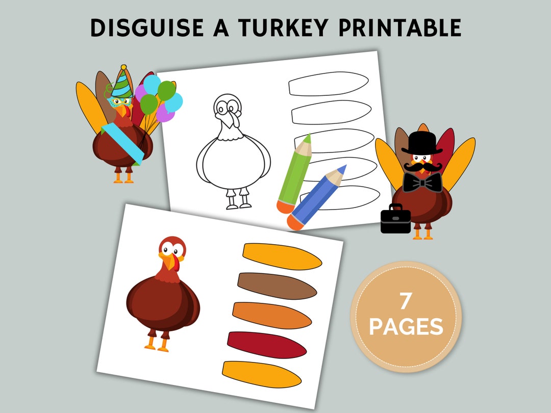 Disfrazar un pavo imprimible / Actividad de pavo agradecido o - Etsy España