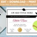 Editable Softball Award Certificate Template Canva Template Printable ...