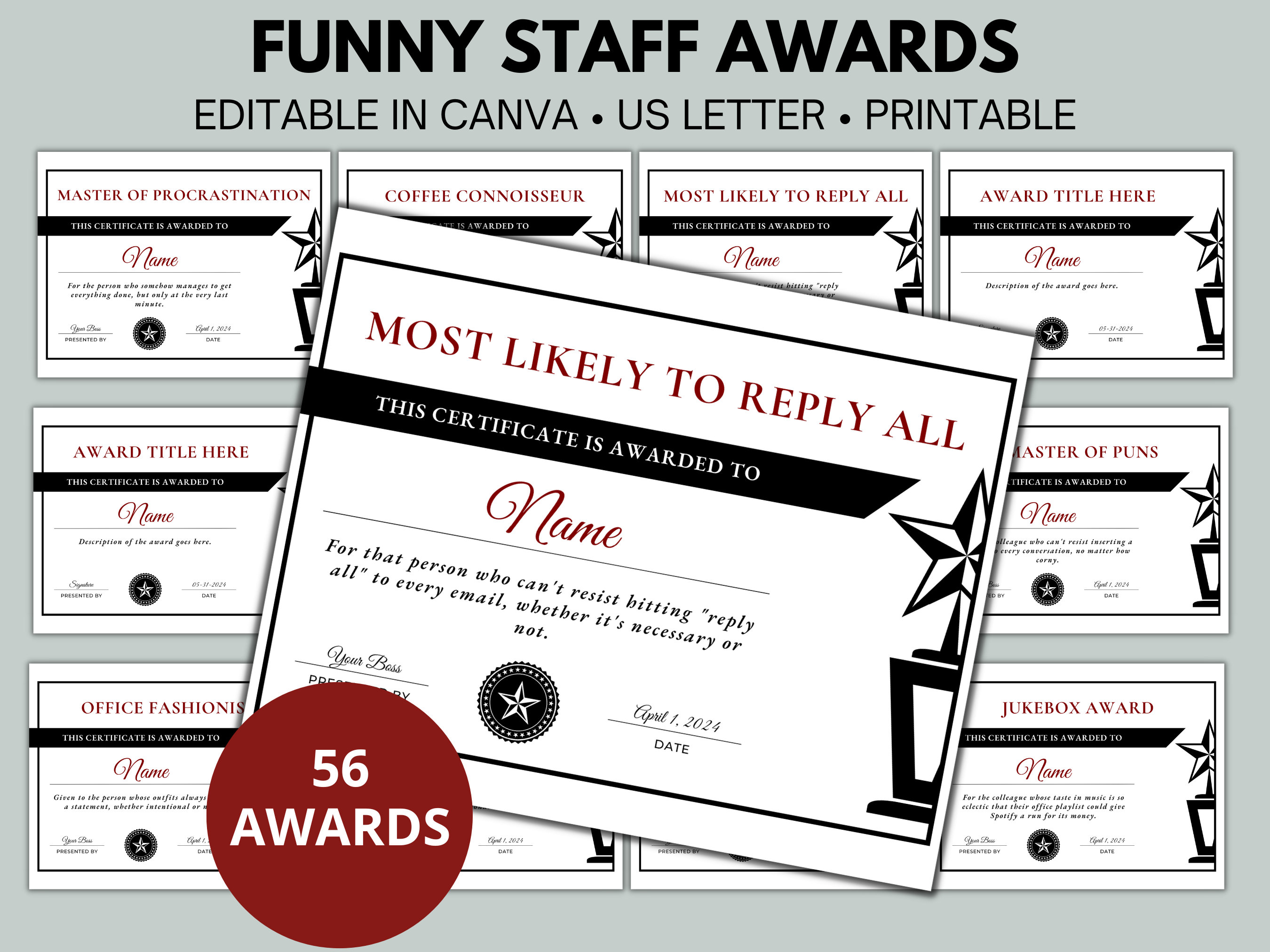 Funny Employee Appreciation Award Certificate | Custom Staff ...