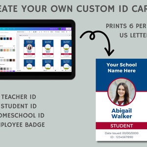 Teacher ID Card Template | School ID for Student or Teacher ...