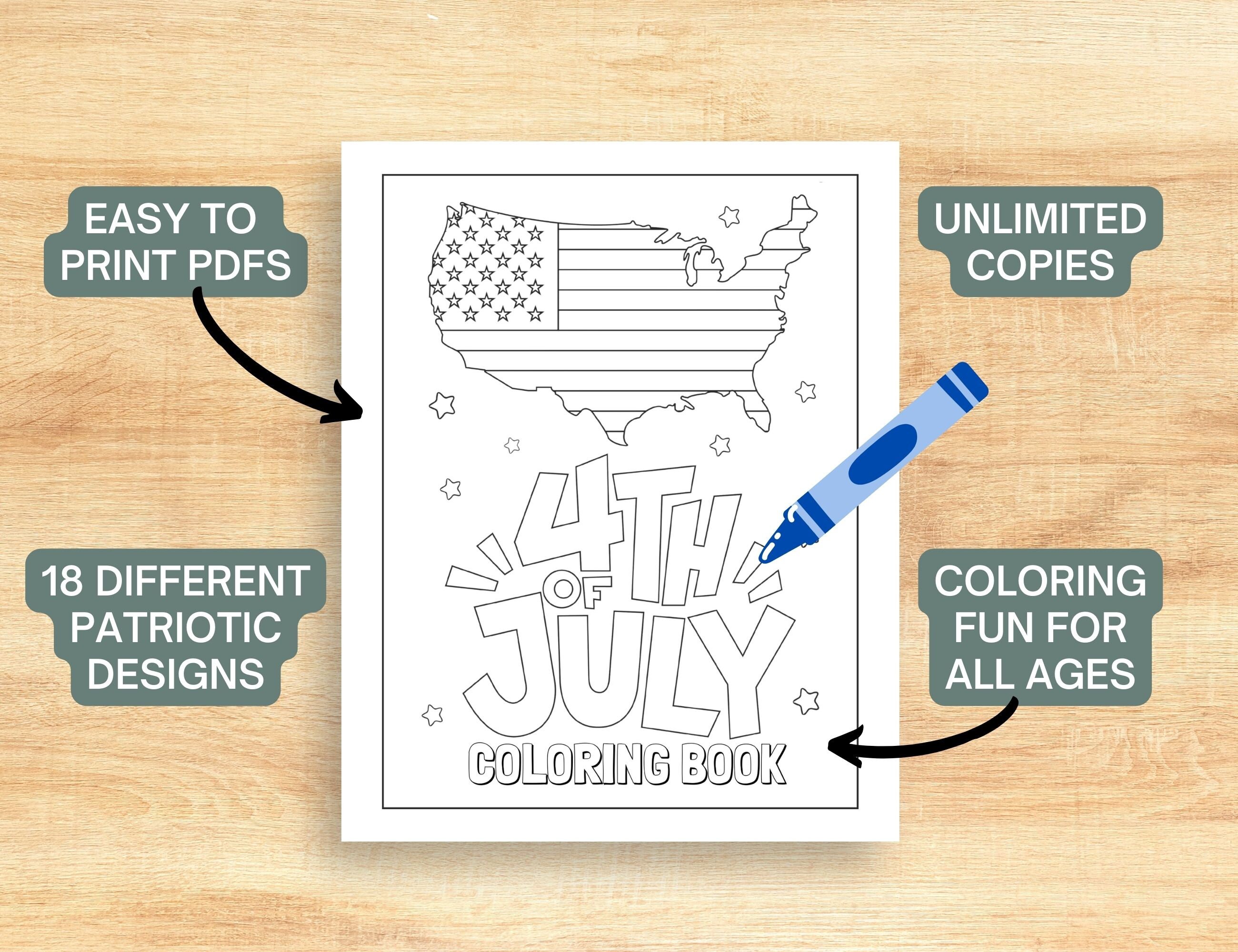 4th of July Printable Coloring Pages Fourth of July Coloring Book ...