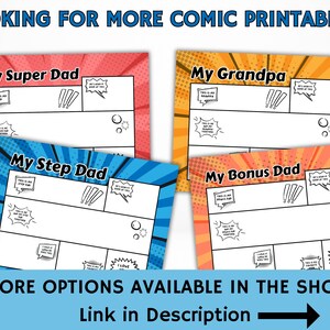 Printable Super Dad Comic Book | All About My Dad | Father's Day Card ...