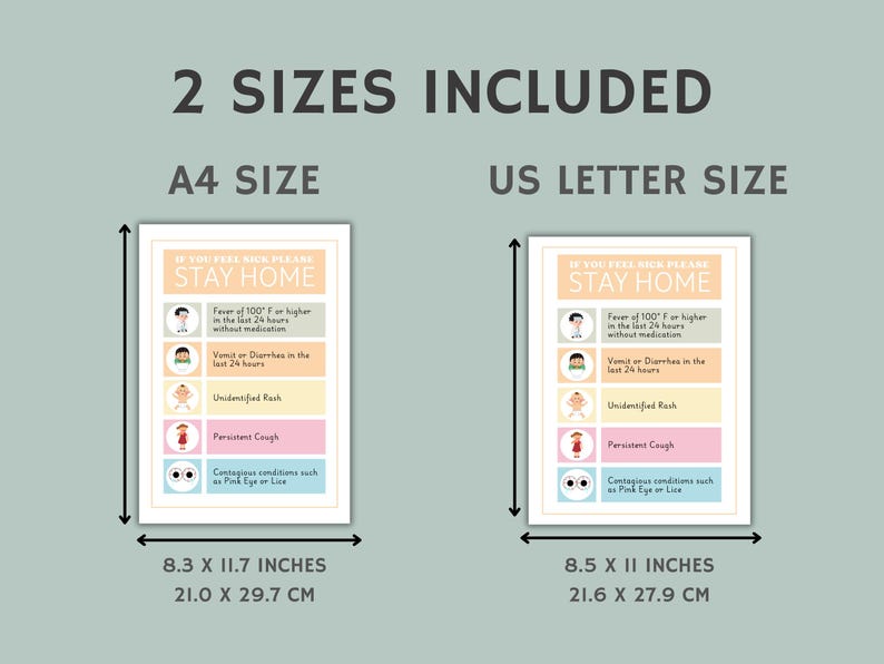 Daycare Sick Policy Flyer | Childcare Sickness Poster | Illness ...