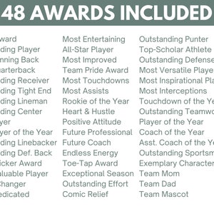 Editable Football Award Certificates | Canva Template | Printable End ...