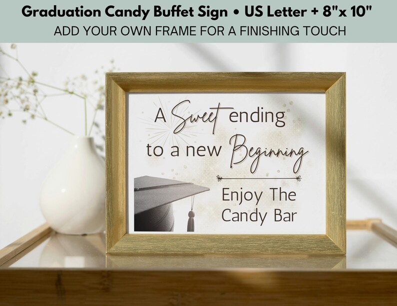 Graduation Candy Bar Sign & Labels Printable Graduation Candy Buffet ...