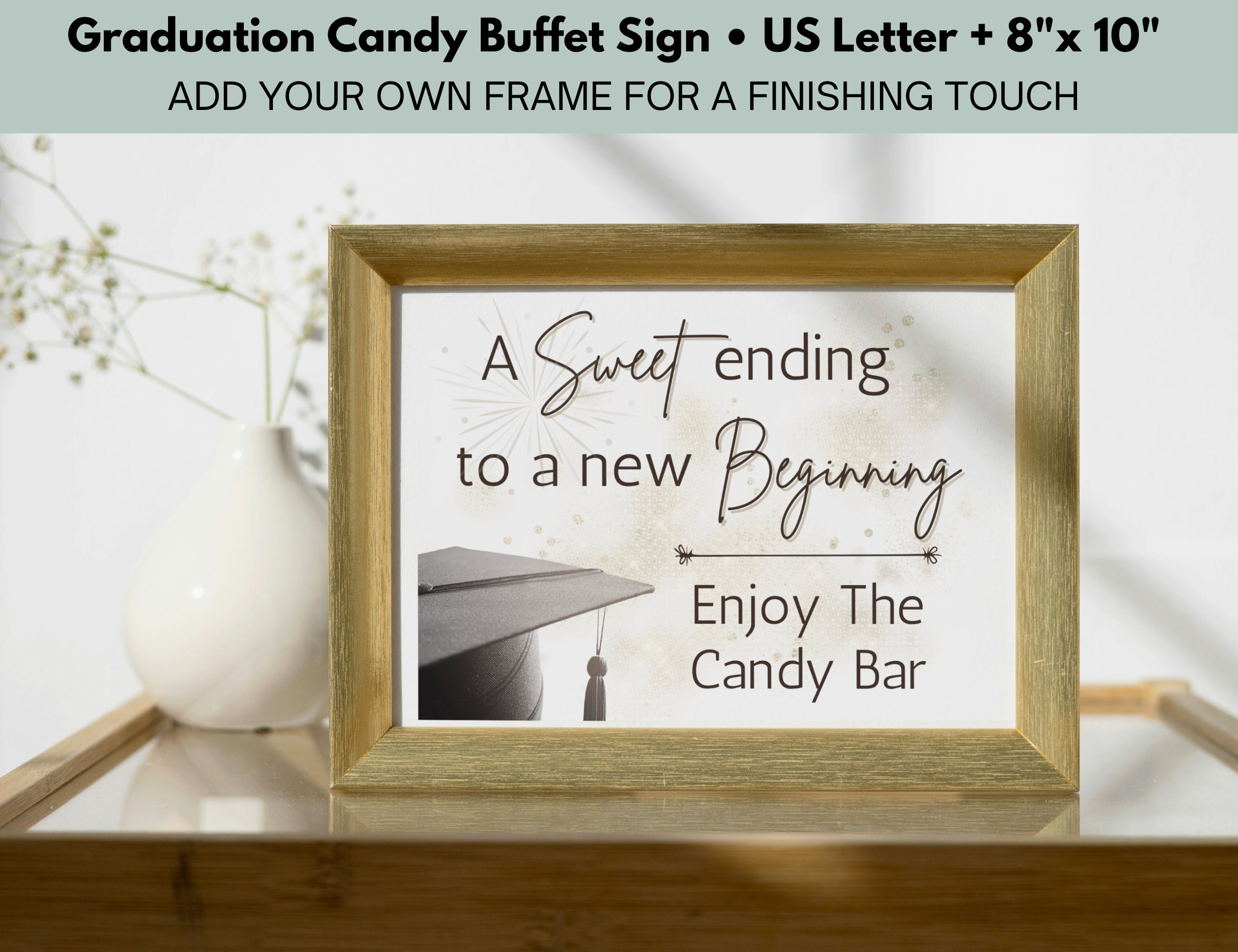 Graduation Candy Bar Sign & Labels Printable Graduation Candy Buffet ...