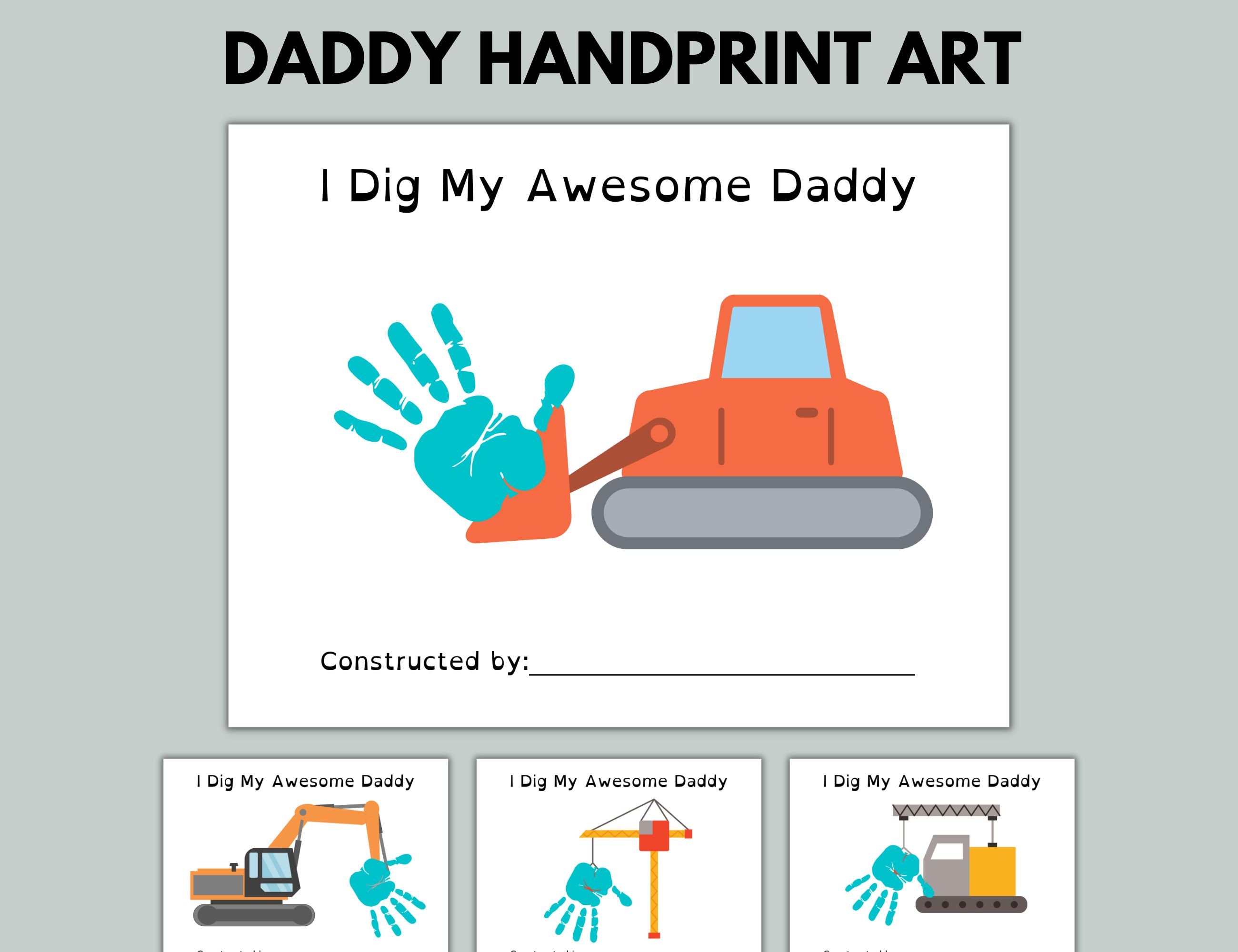 Father's Day Handprint Art Printable Dad's Birthday - Etsy