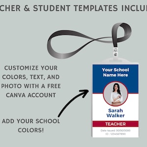 Teacher ID Card Template | School ID for Student or Teacher ...