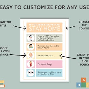 Daycare Sick Policy Flyer | Childcare Sickness Poster | Illness ...