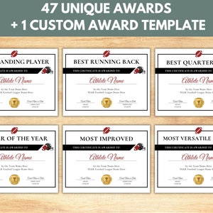 Editable Football Award Certificates | Canva Template | Printable End ...