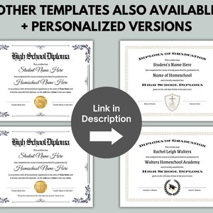 Editable Homeschool Diploma Template | Homeschool Diploma | High School ...