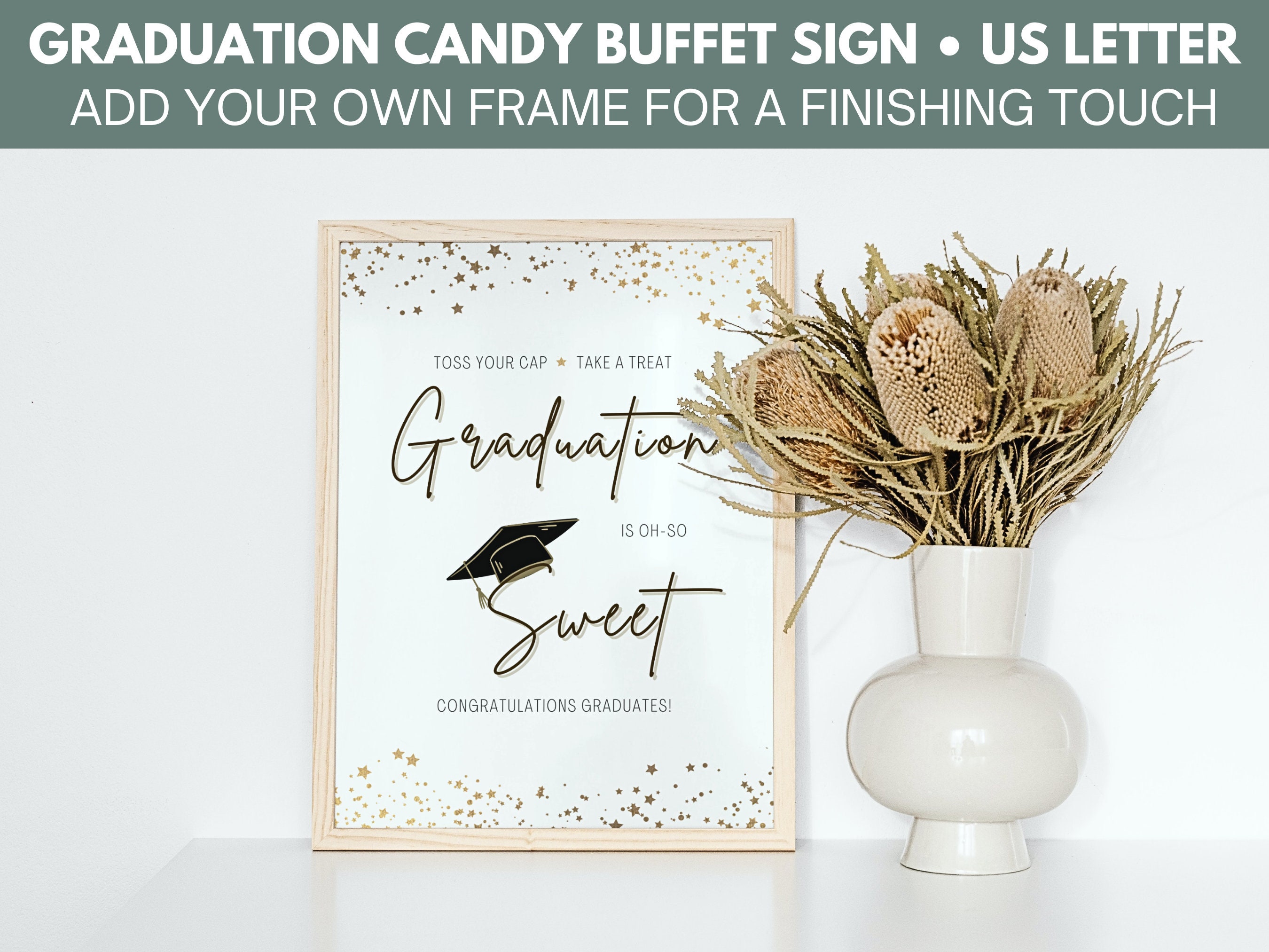 Graduation Candy Bar Sign & Label Set Printable Graduation Candy Buffet ...