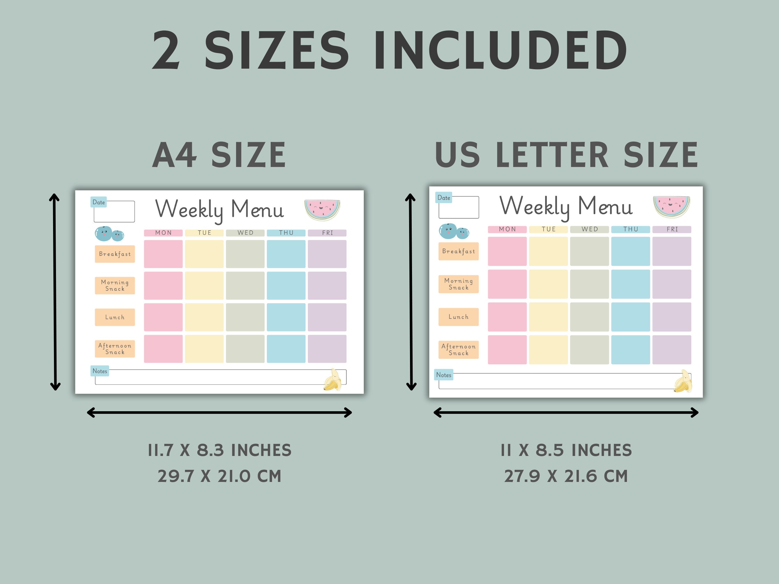Daycare Weekly Menu Template Editable Printable Canva for Homeschool ...