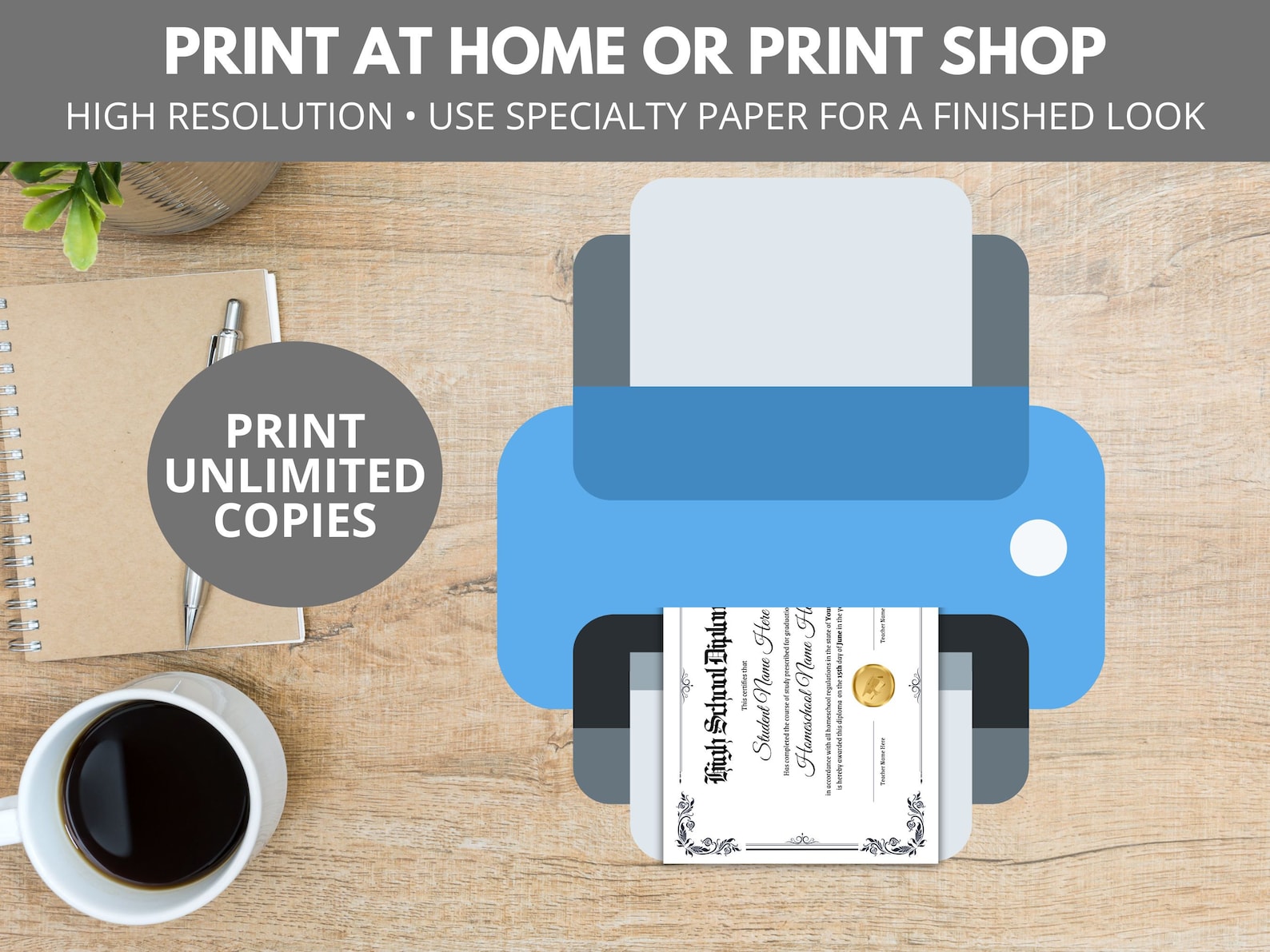 Editable Honors Homeschool Diploma Template | Homeschool Diploma | High ...