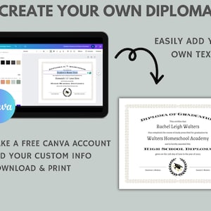 Editable Homeschool Diploma Template | Homeschool Diploma | High School ...