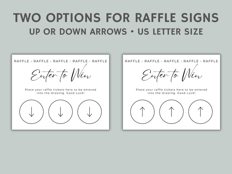 Printable Raffle Ticket Set | Enter to Win Tickets and Signs ...