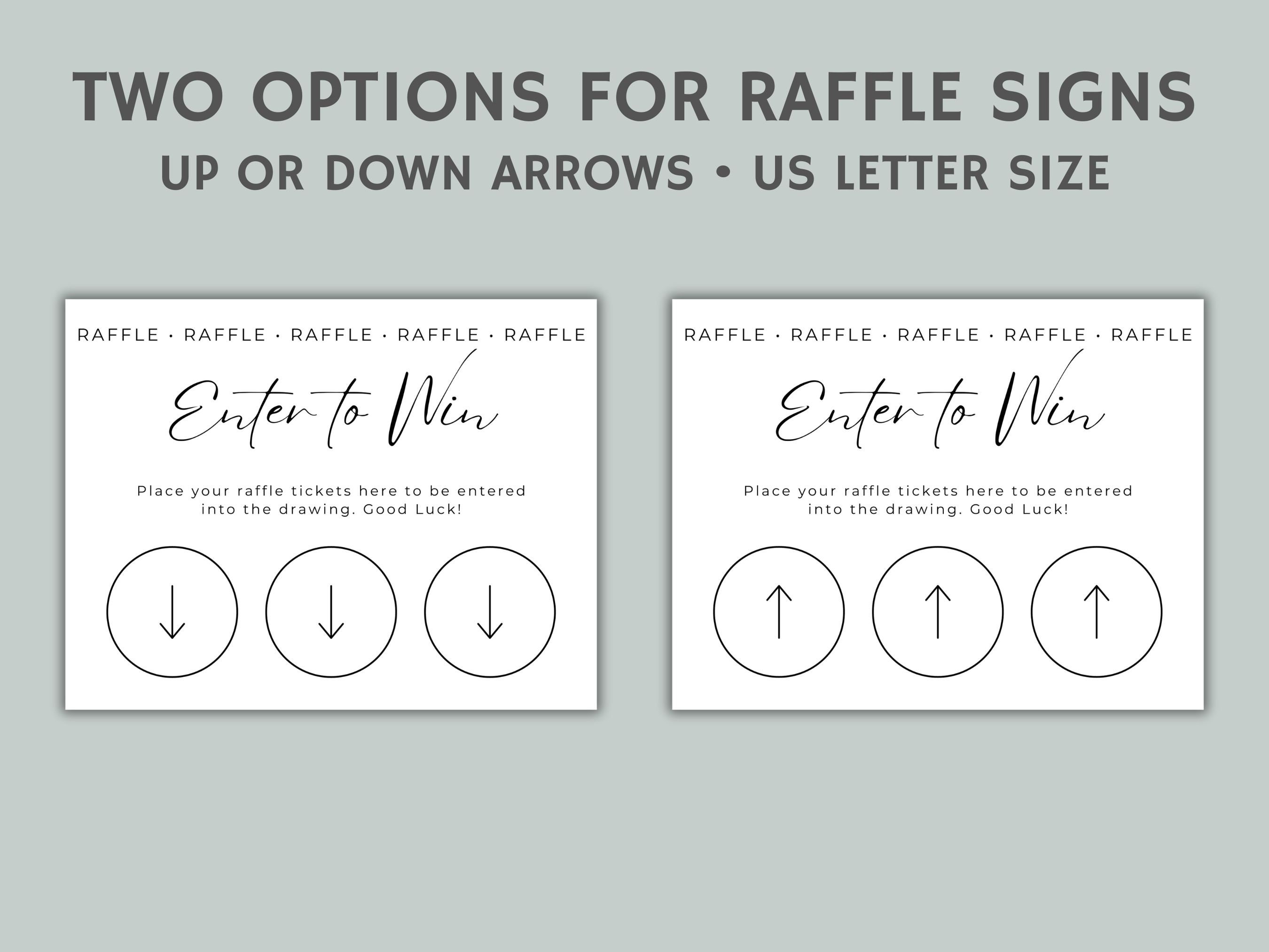 Printable Raffle Ticket Set | Enter to Win Tickets and Signs ...