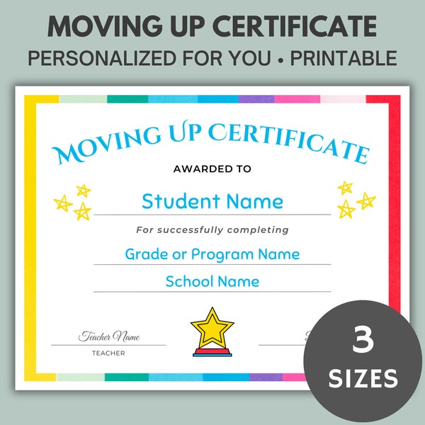 Moving up Certificate - Etsy