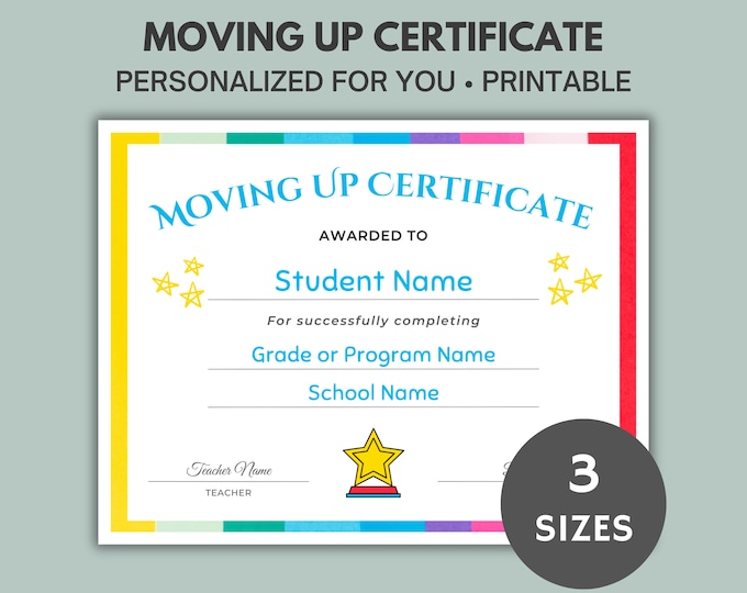 Editable Preschool Moving up Certificates - Etsy Canada