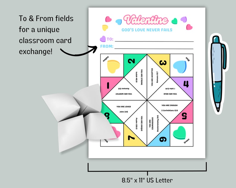 Christian Valentine Cootie Catcher Kids Ministry Activity Valentines ...