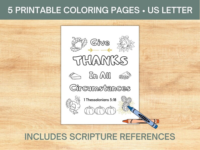 Bible Verse Coloring Page for Thanksgiving or Fall Activity | Printable ...