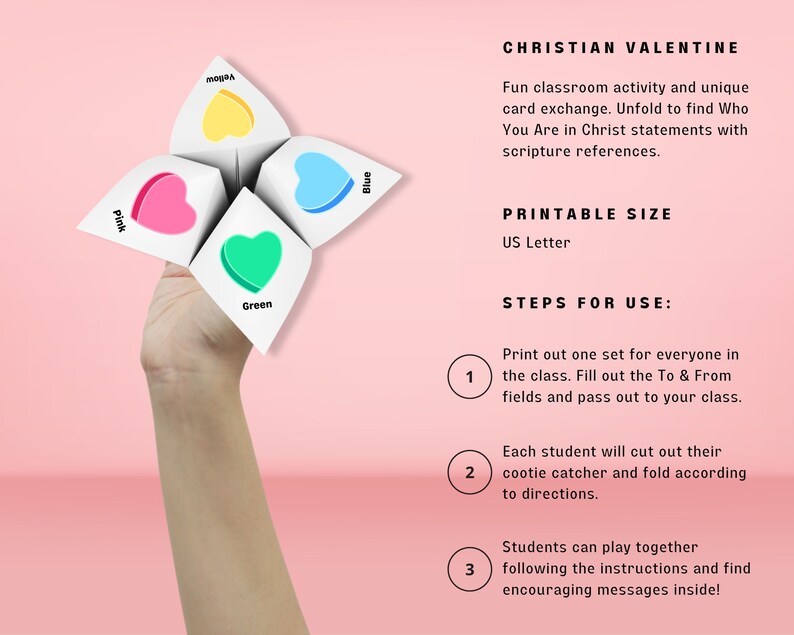 Christian Valentine Cootie Catcher | Kids Ministry Activity ...