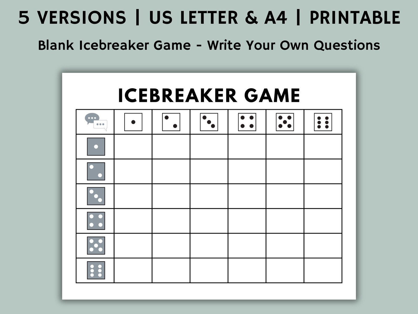 Icebreaker Game | Table Talk Dice | Roll and Tell | Getting to Know You ...
