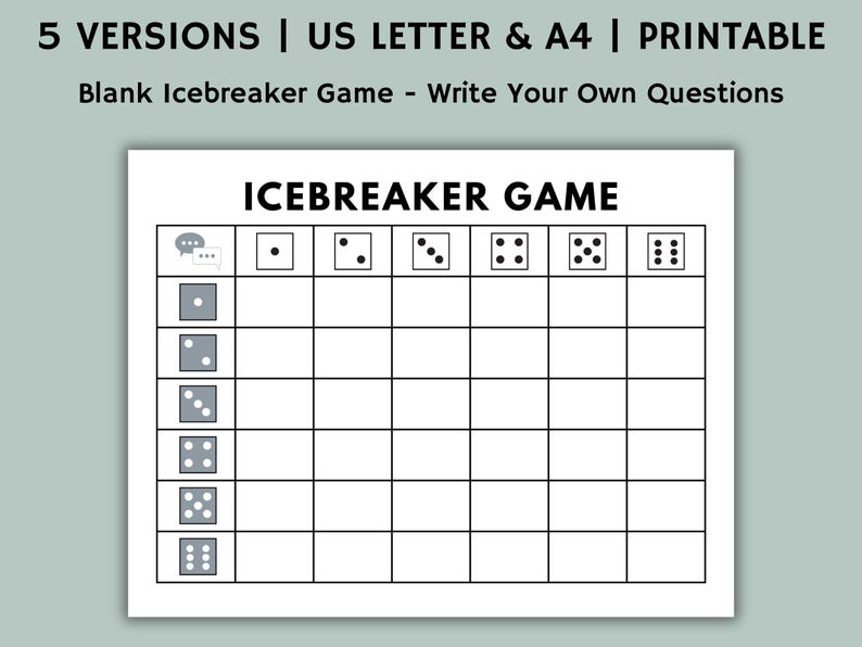 Icebreaker Game | Table Talk Dice | Roll and Tell | Getting to Know You ...