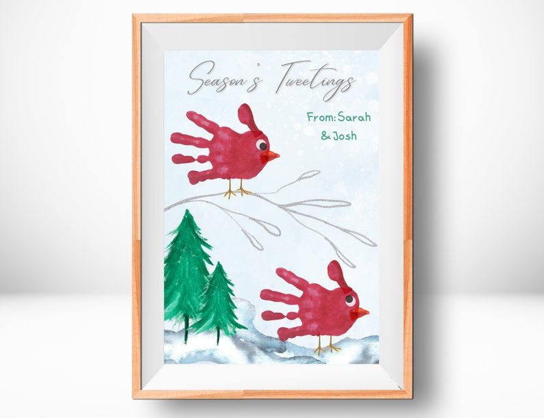 Cardinal Handprint Art Printable | Christmas Handprint Craft | Winter ...